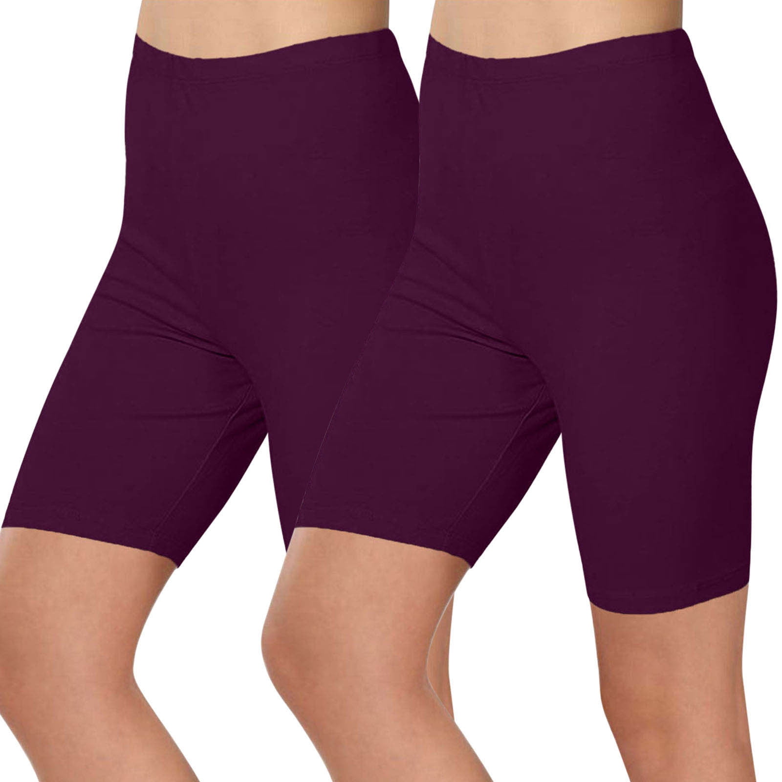 2 Pack Short Leggings for Women Buttery Soft Under Dress Shorts Mid ...