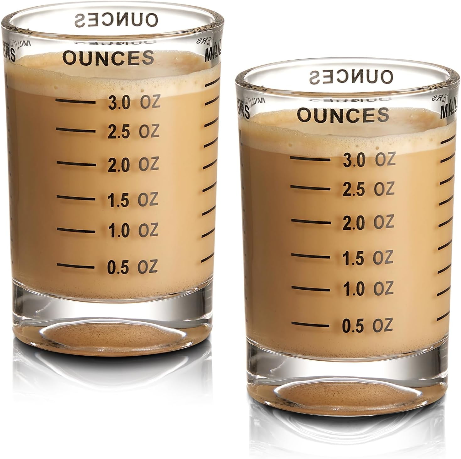 2 Pack Shot Glass Measuring Cup, 3 Ounce Heavy Base Jigger, Espresso ...