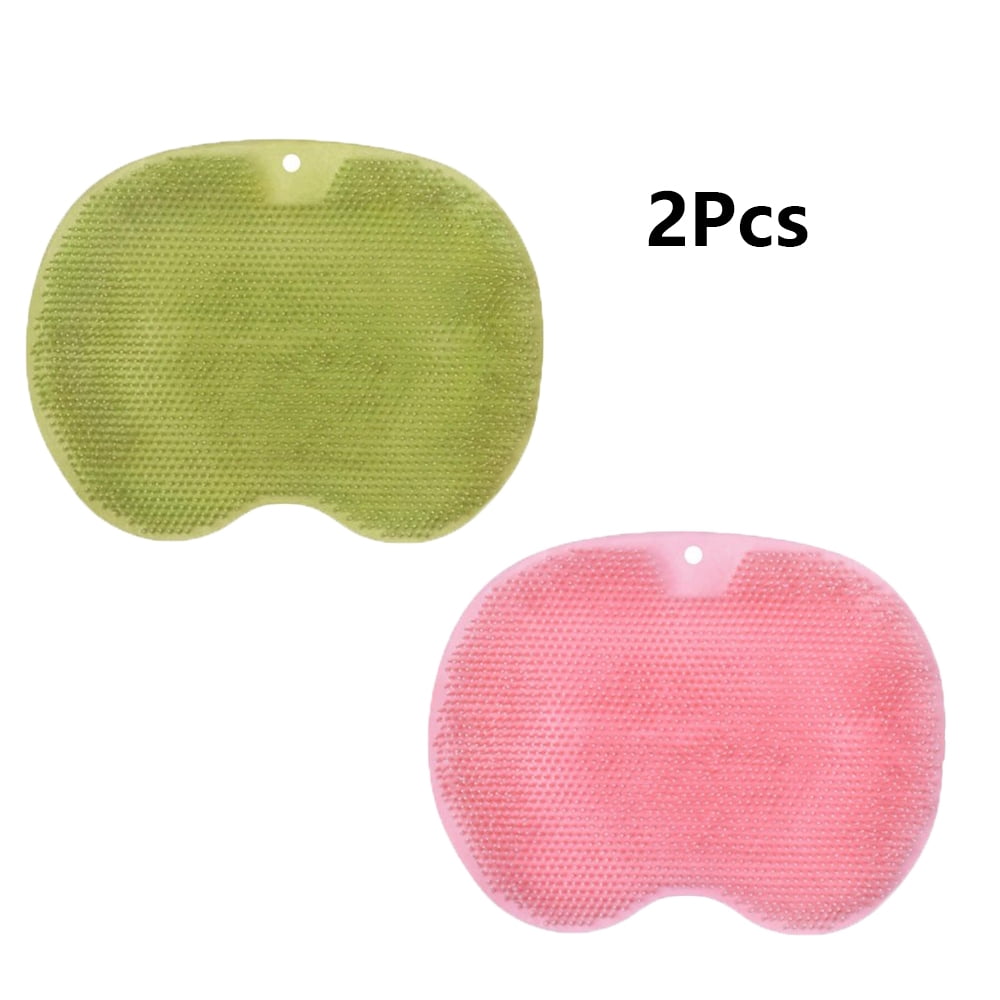 2 Pack Shower Back & Foot Scrubber,Wall Mounted Back Scrubber Silicone ...