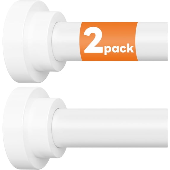 2 Pack Shower Curtain Rods:43-80 Inch No Drilling Tension Rods, 1 ...