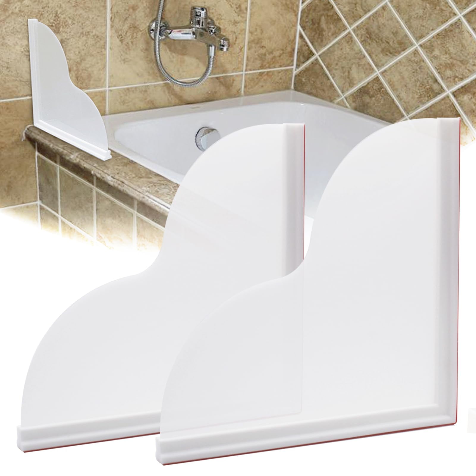 2 Pack Shower Splash Guard, Water Splash Guard with Mounting Tape for ...