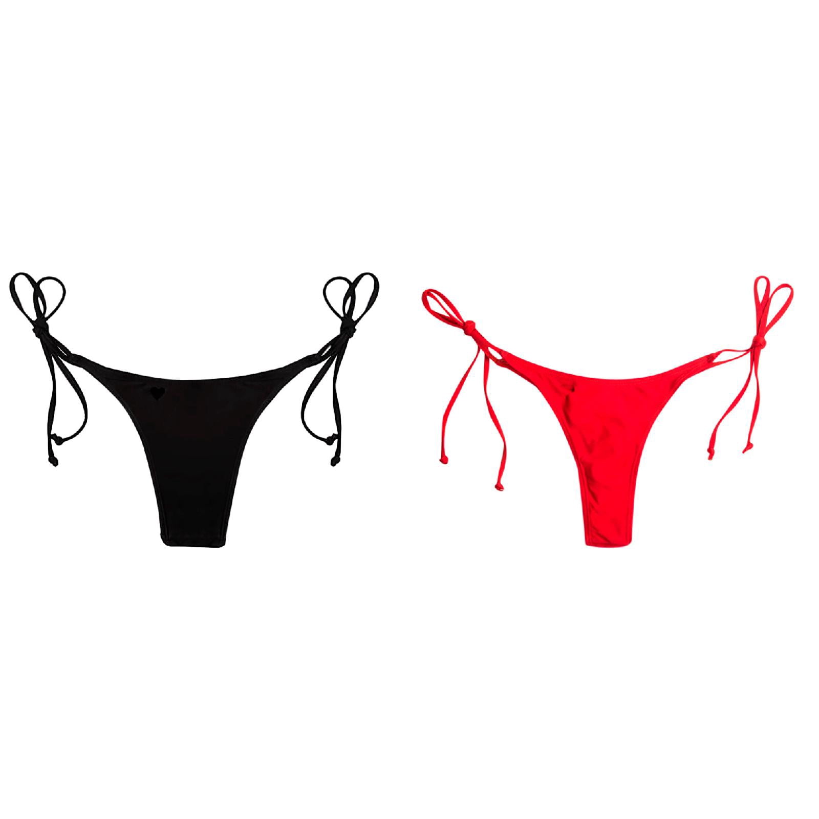 2-Pack,Side Bottom Thong Swimwear Brazilian Bathing Bikini Women Tie ...