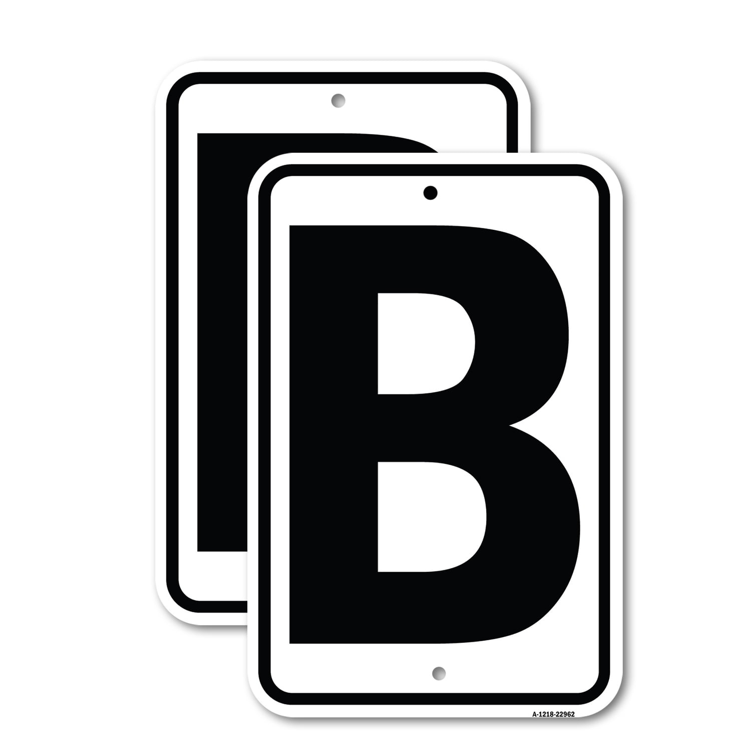 (2 Pack) Sign with Letter B | 12" X 18" Heavy-Gauge Aluminum Sign ...