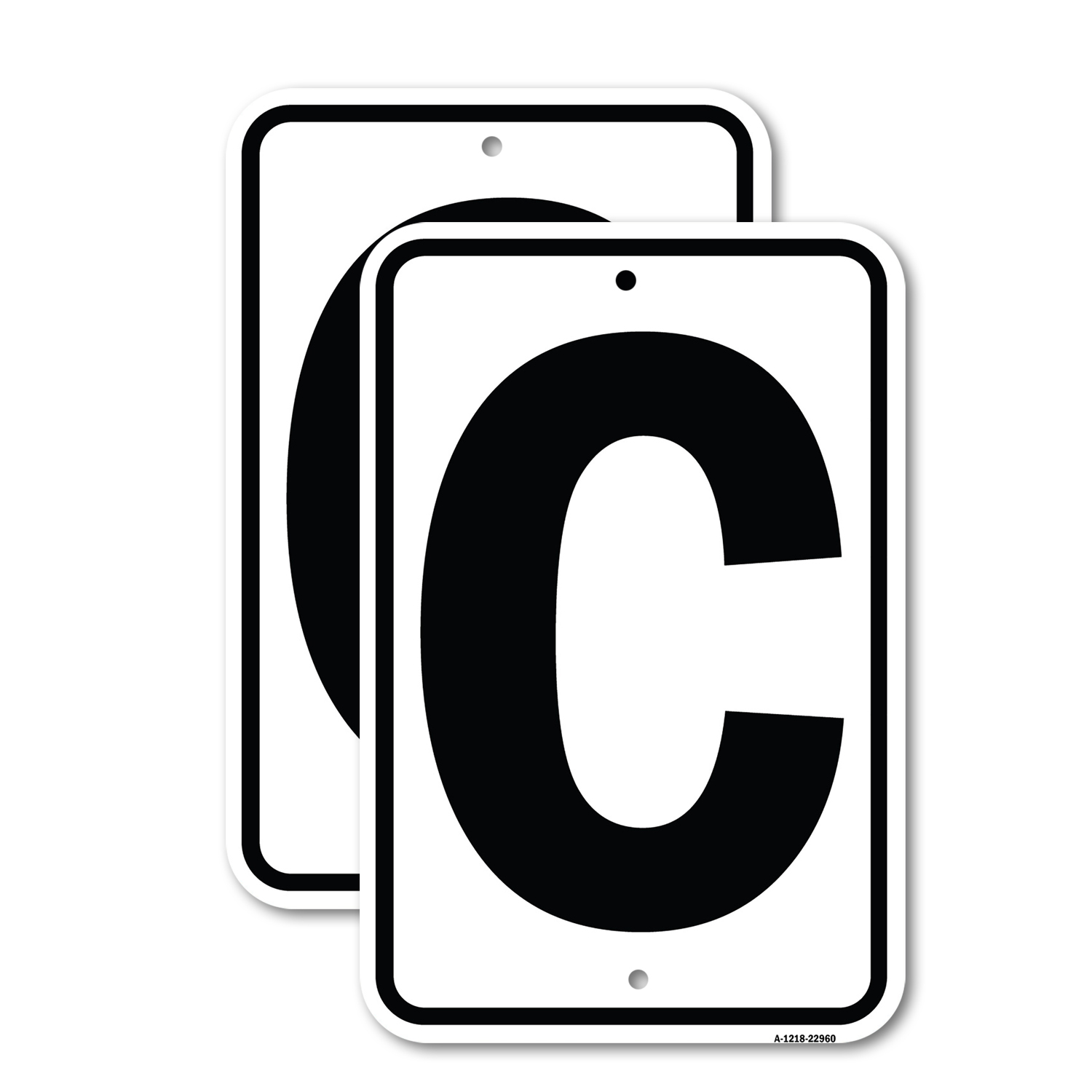 (2 Pack) Sign with Letter C | 18" X 24" Heavy-Gauge Aluminum Sign ...