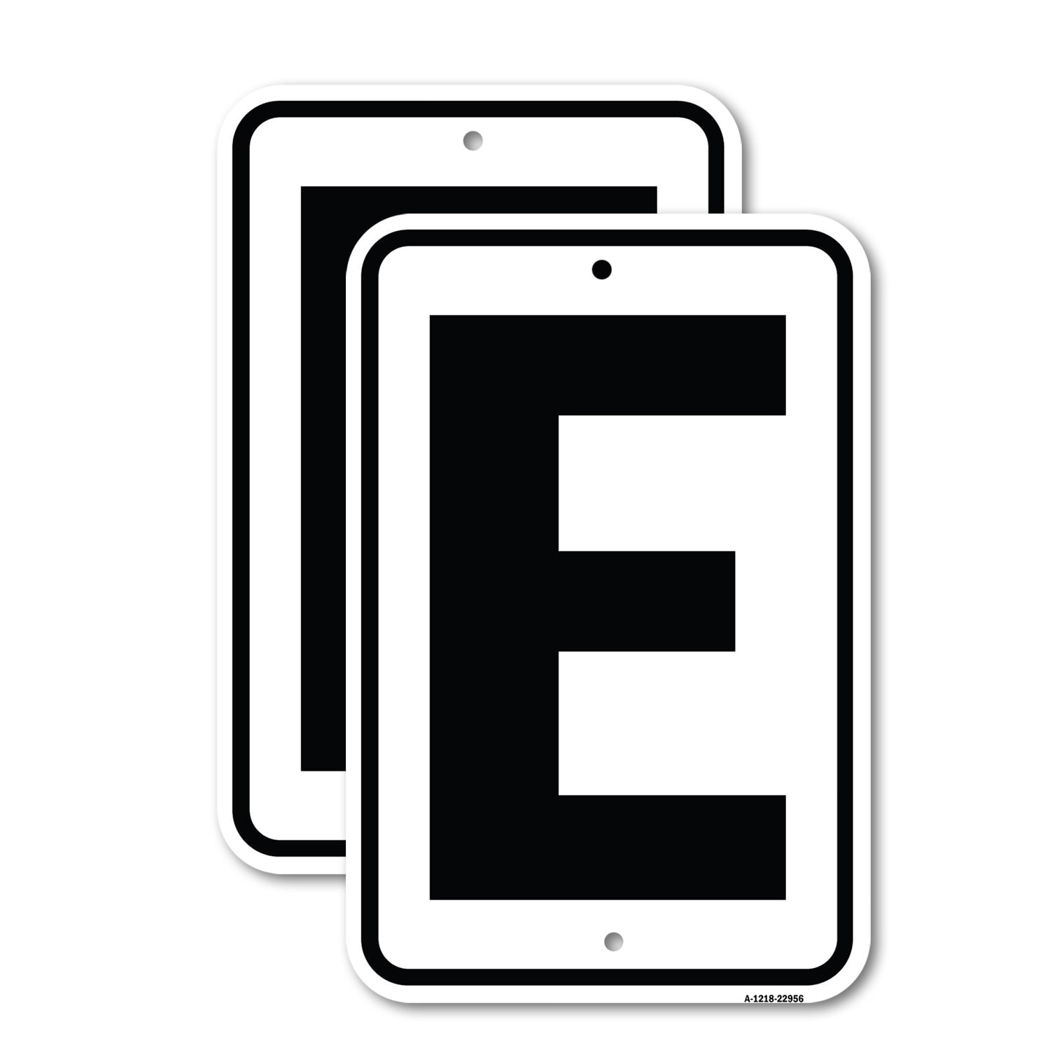 (2 Pack) Sign with Letter E | 18" X 24" Heavy-Gauge Aluminum Sign ...