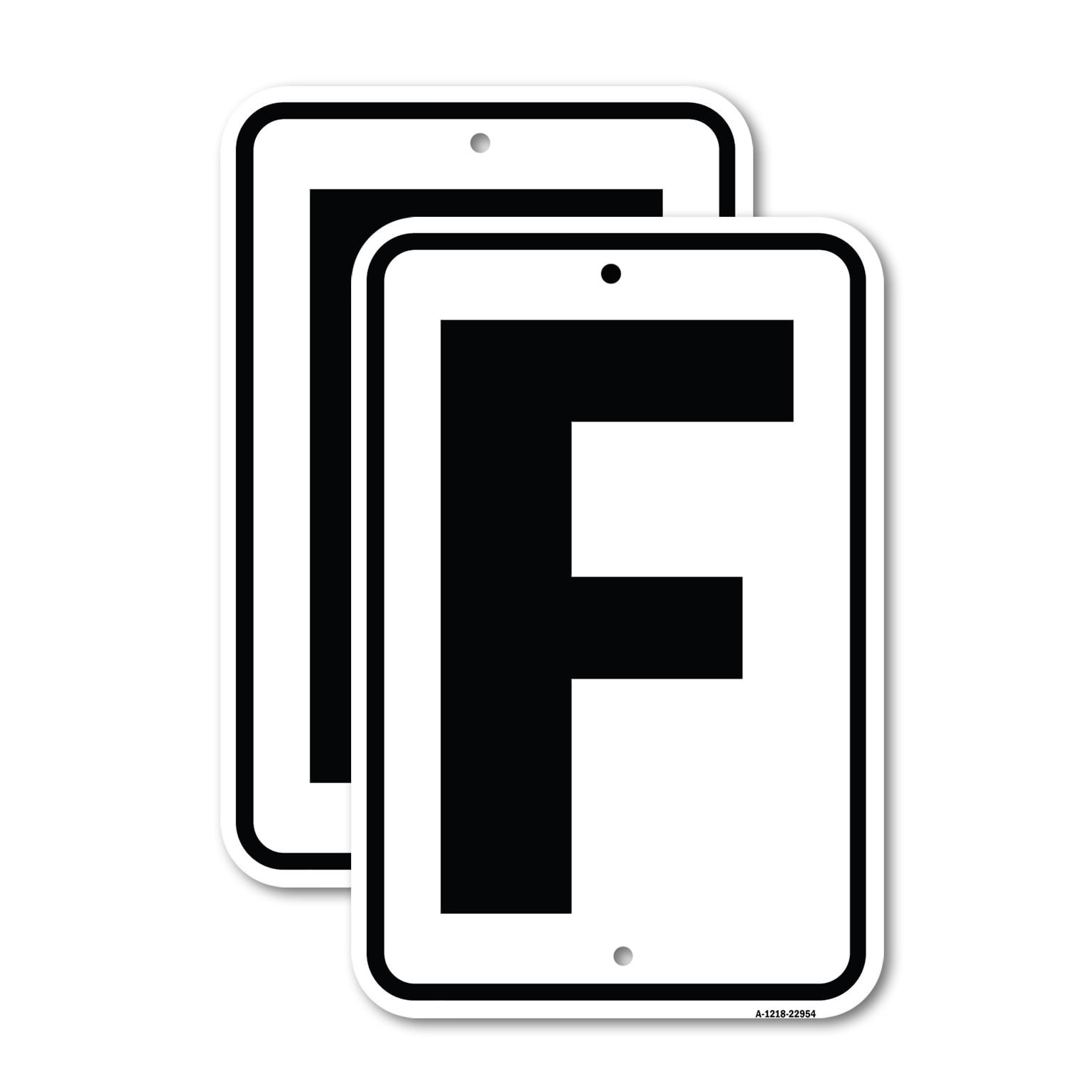 (2 Pack) Sign with Letter F | 18" X 24" Heavy-Gauge Aluminum Sign ...
