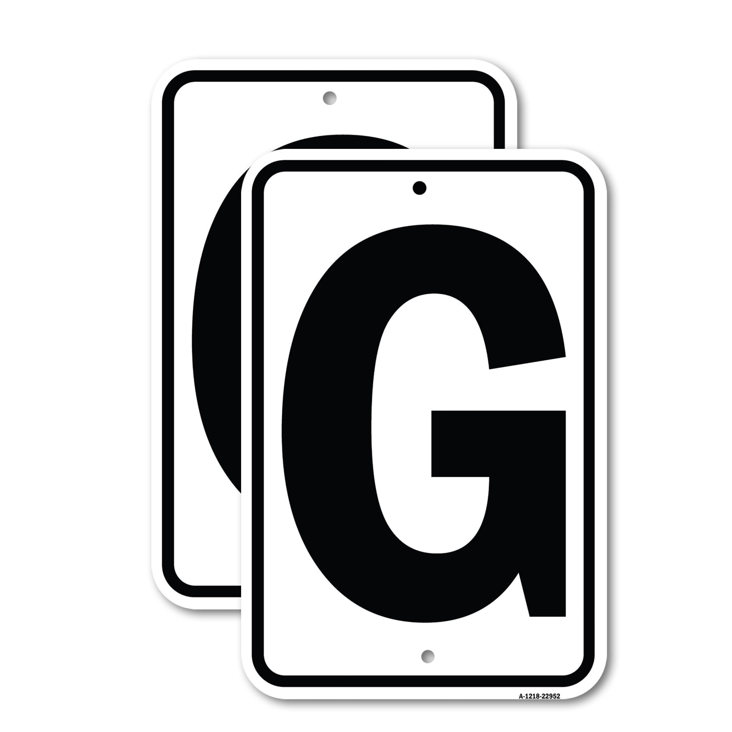 (2 Pack) Sign with Letter G | 12" X 18" Heavy-Gauge Aluminum Sign ...