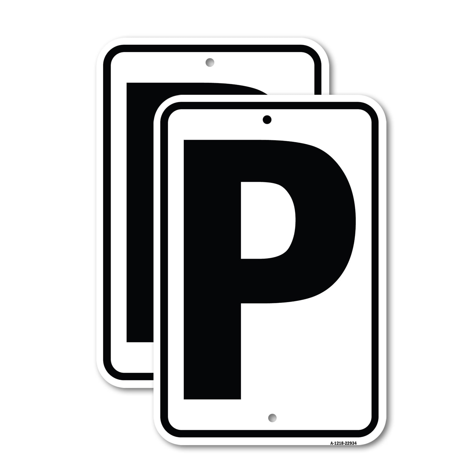 (2 Pack) Sign with Letter P | 18" X 24" Heavy-Gauge Aluminum Sign ...