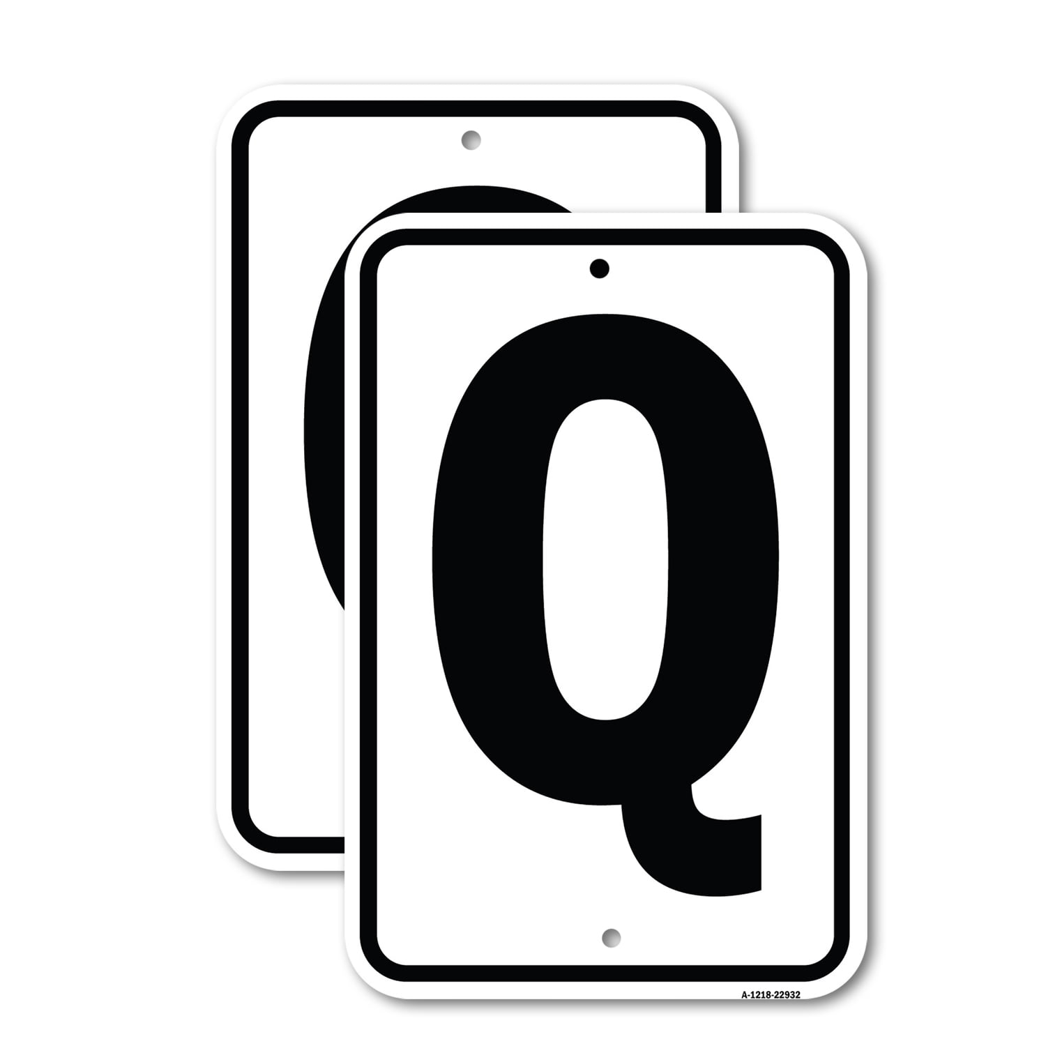 (2 Pack) Sign with Letter Q | 18" X 24" Heavy-Gauge Aluminum Sign ...