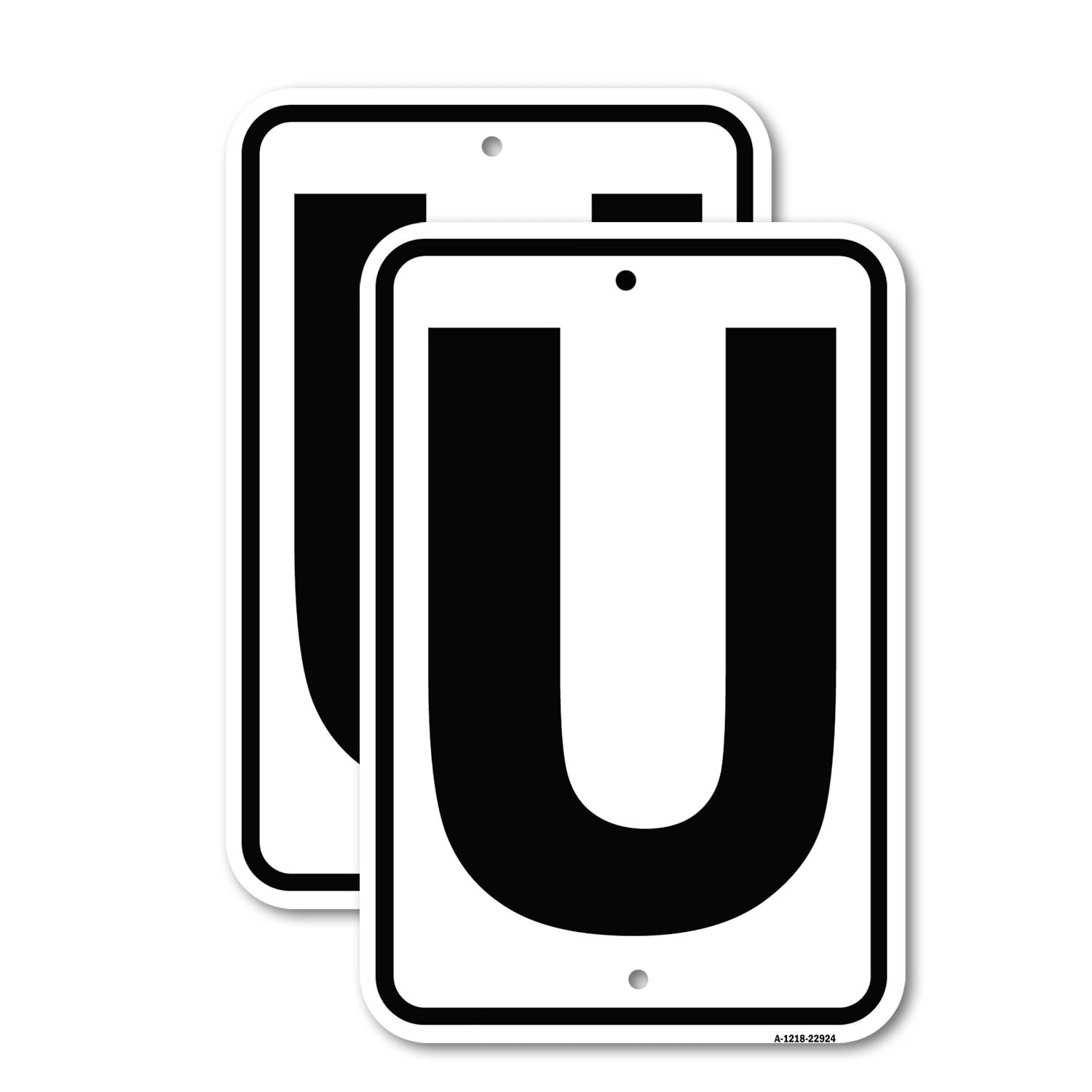 (2 Pack) Sign with Letter U | 12" X 18" Heavy-Gauge Aluminum Sign ...
