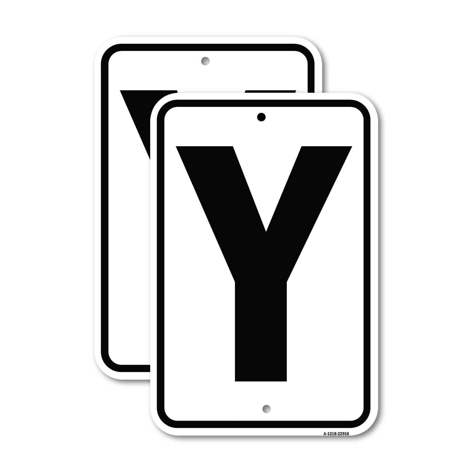 (2 Pack) Sign with Letter Y | 12" X 18" Heavy-Gauge Aluminum Sign ...