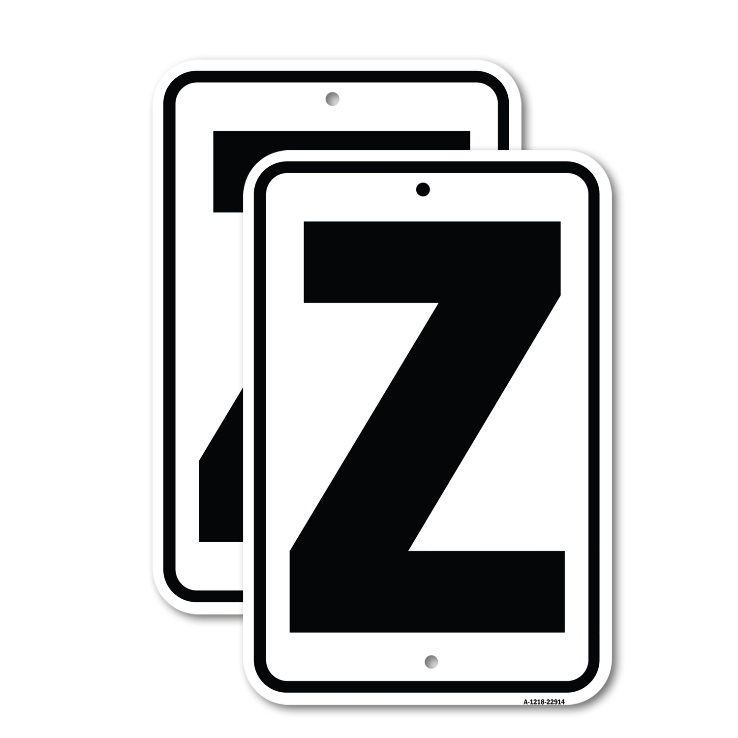 (2 Pack) Sign with Letter Z | 18" X 24" Heavy-Gauge Aluminum Sign ...