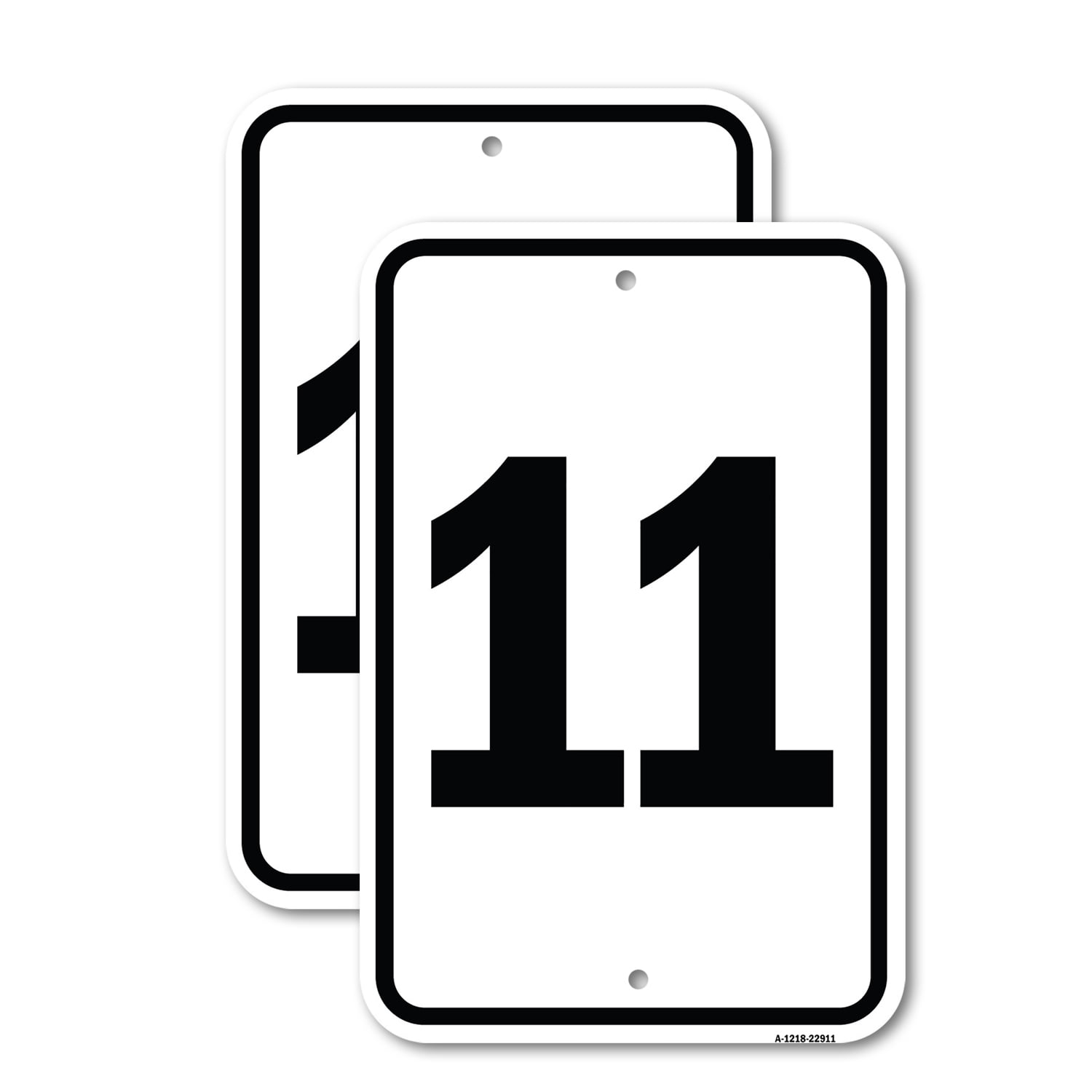 (2 Pack) Sign with Number '11 | 12" X 18" Heavy-Gauge Aluminum Sign ...