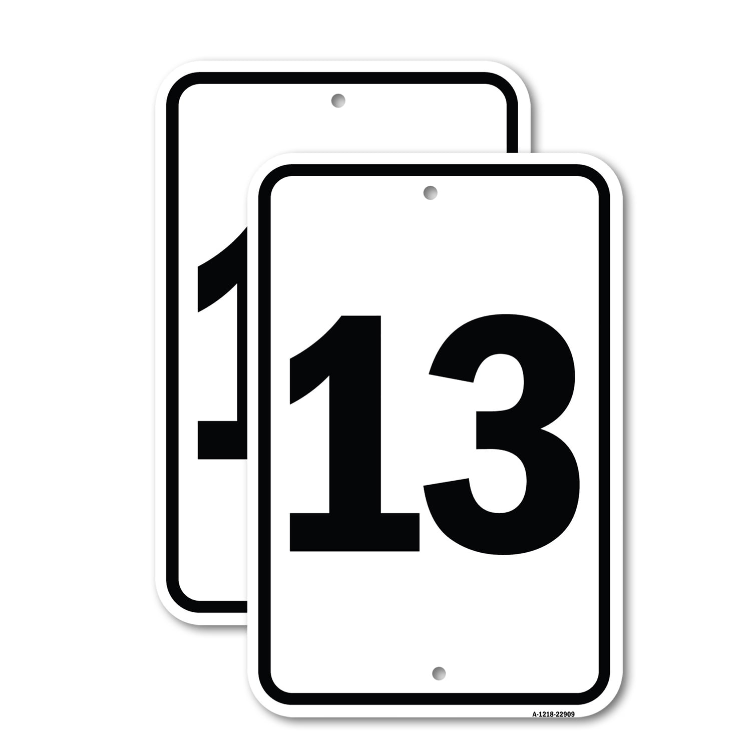 (2 Pack) Sign with Number '13 | 12" X 18" Heavy-Gauge Aluminum Sign ...