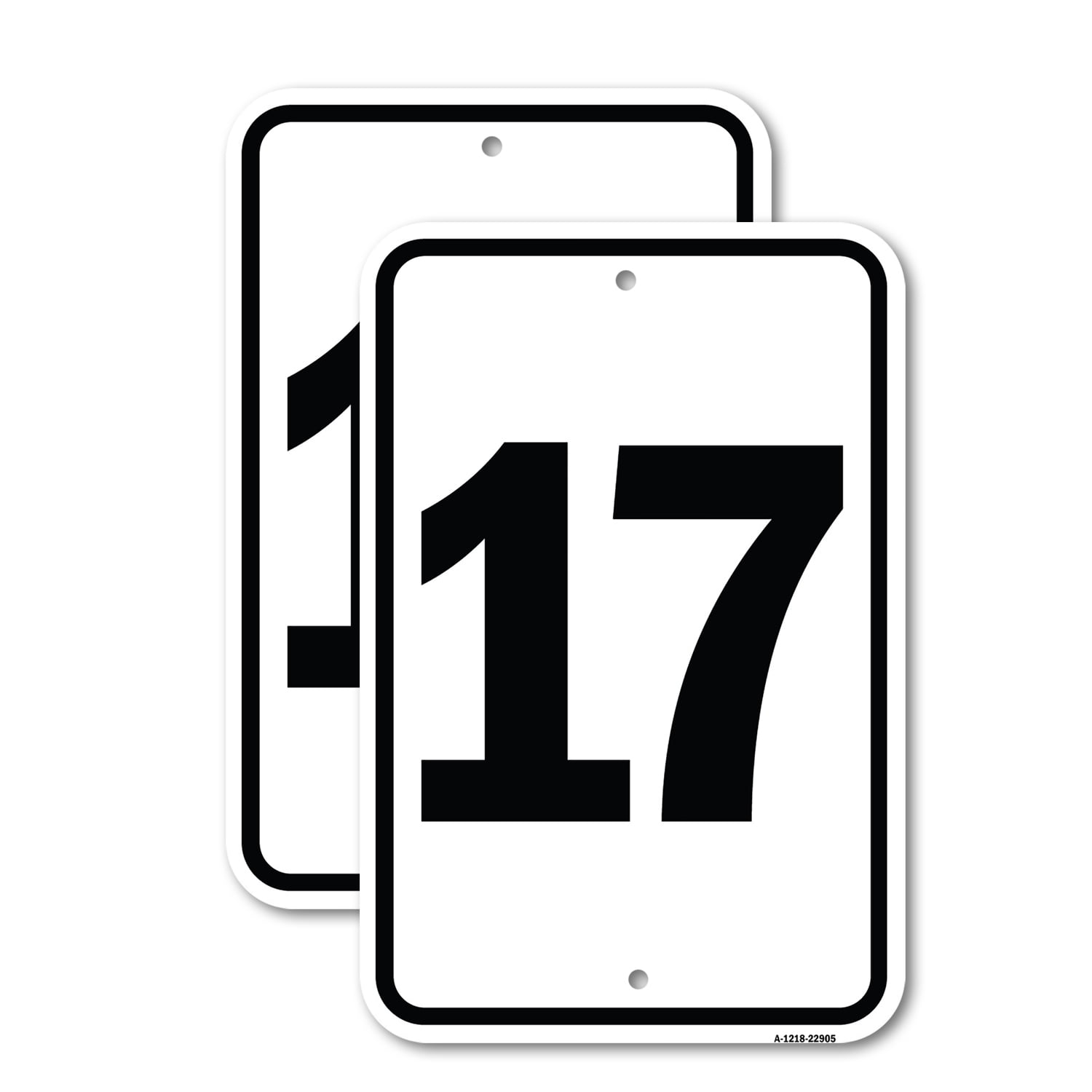 (2 Pack) Sign with Number '17 | 12" X 18" Heavy-Gauge Aluminum Sign ...