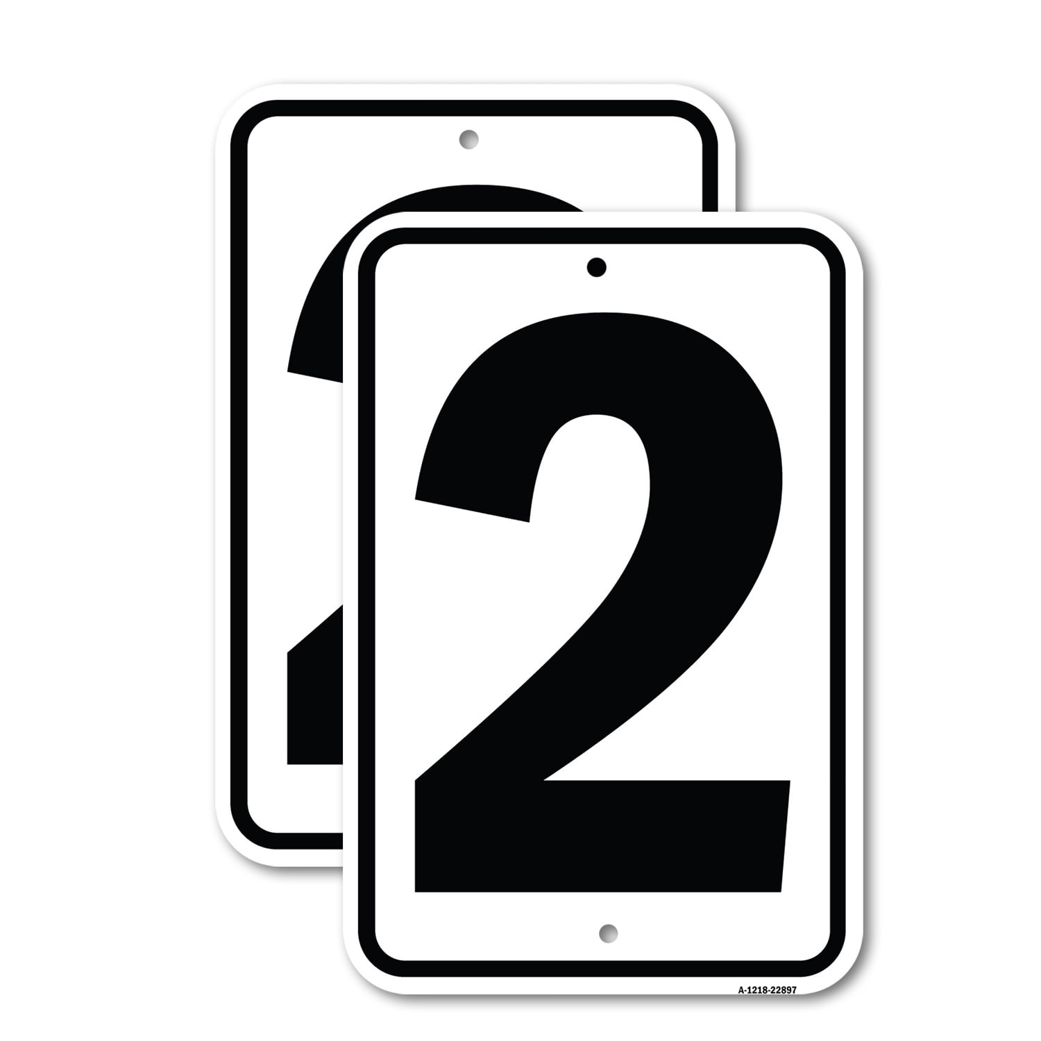 (2 Pack) Sign with Number 2 | 18" X 24" Heavy-Gauge Aluminum Sign ...