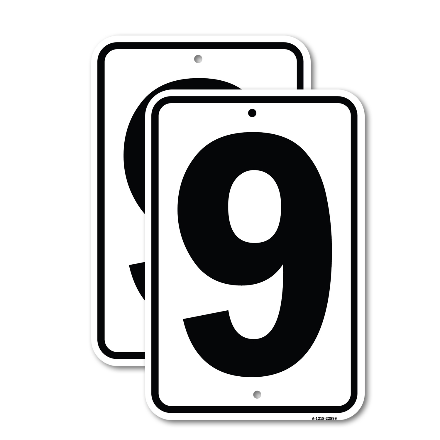 (2 Pack) Sign with Number '9 | 12" X 18" Heavy-Gauge Aluminum Sign ...