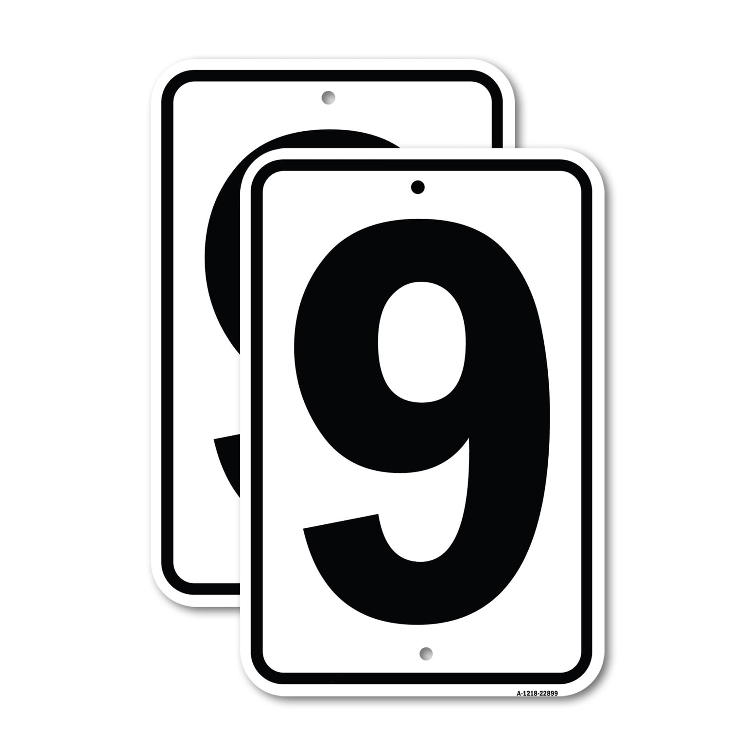 (2 Pack) Sign with Number '9 | 18" X 24" Heavy-Gauge Aluminum Sign ...