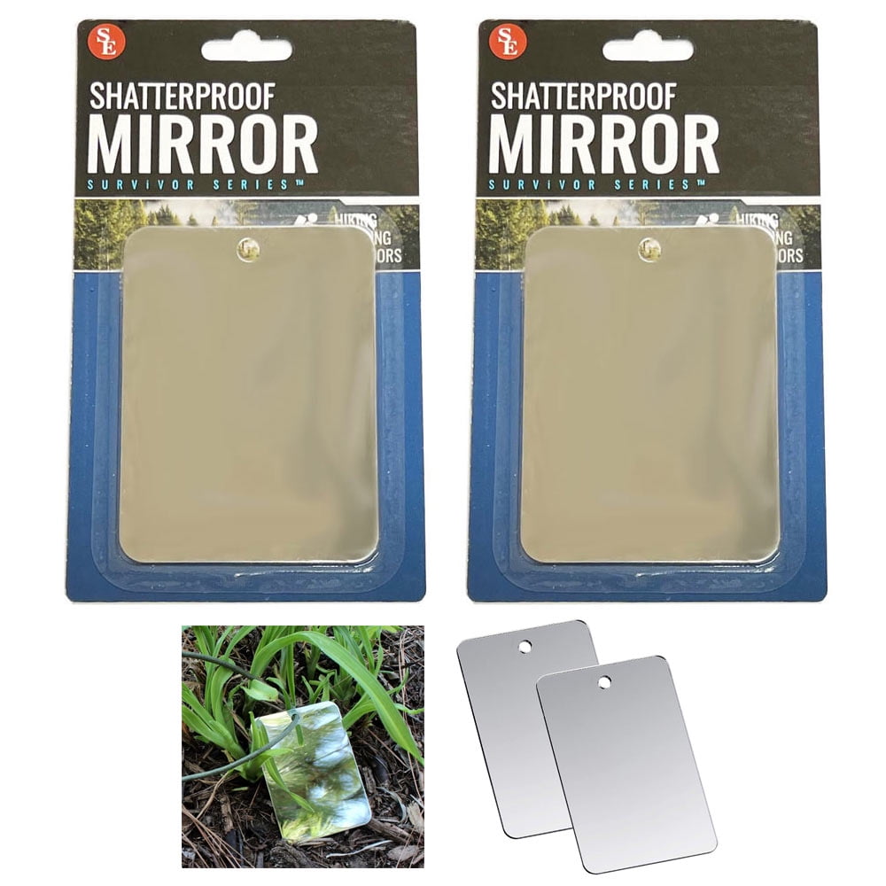 2 Pack Signal Mirror Lightweight Emergency Shatterproof Survival ...