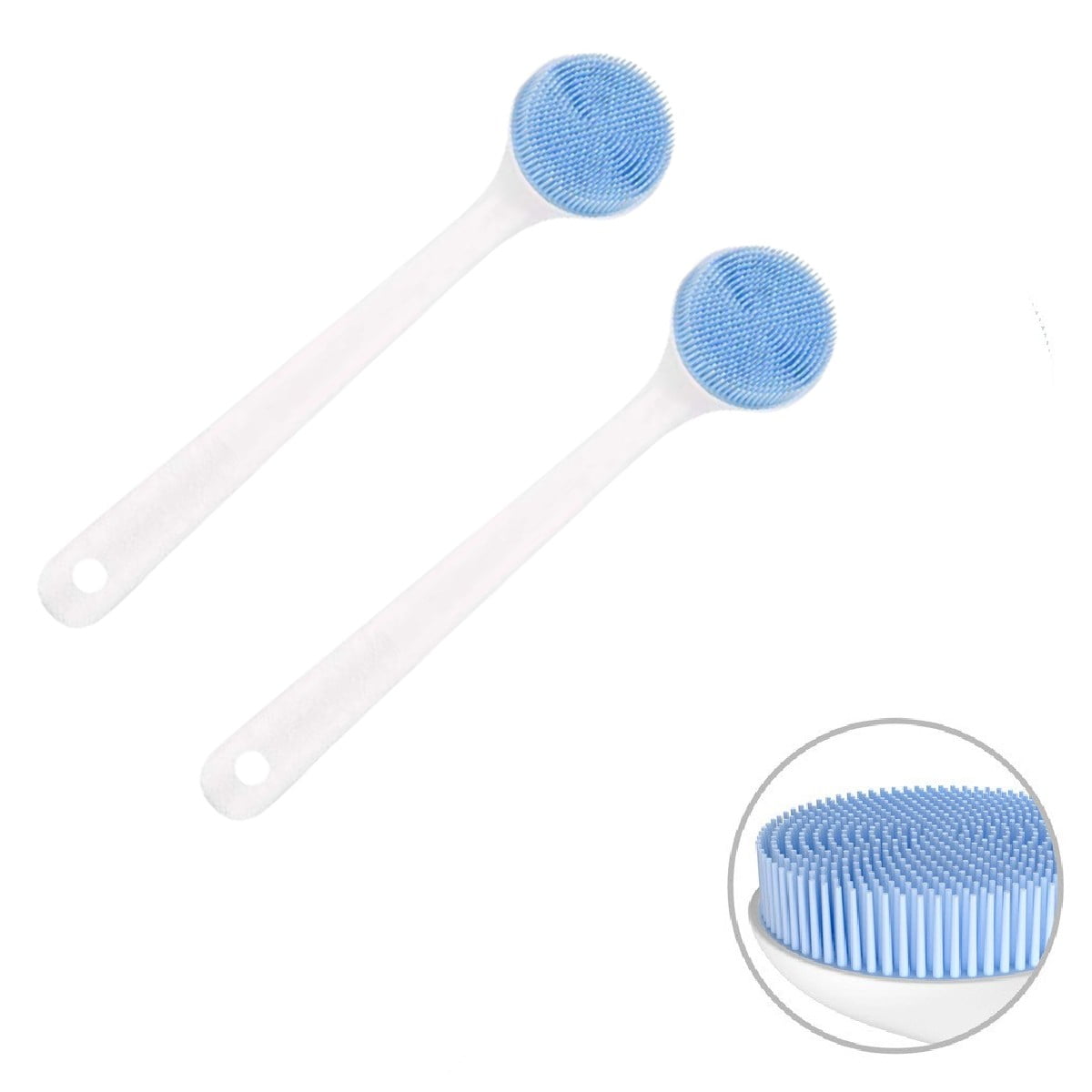 2 Pack Silicone Back Scrubber for Shower, Body Scrubber with Long ...