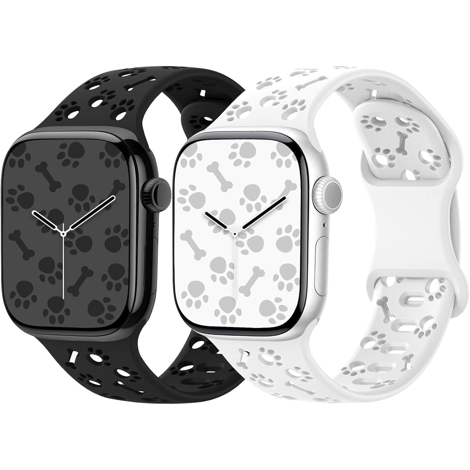 2 Pack Silicone Bands Compatible with Apple Watch 40mm 38mm 44mm 45mm ...