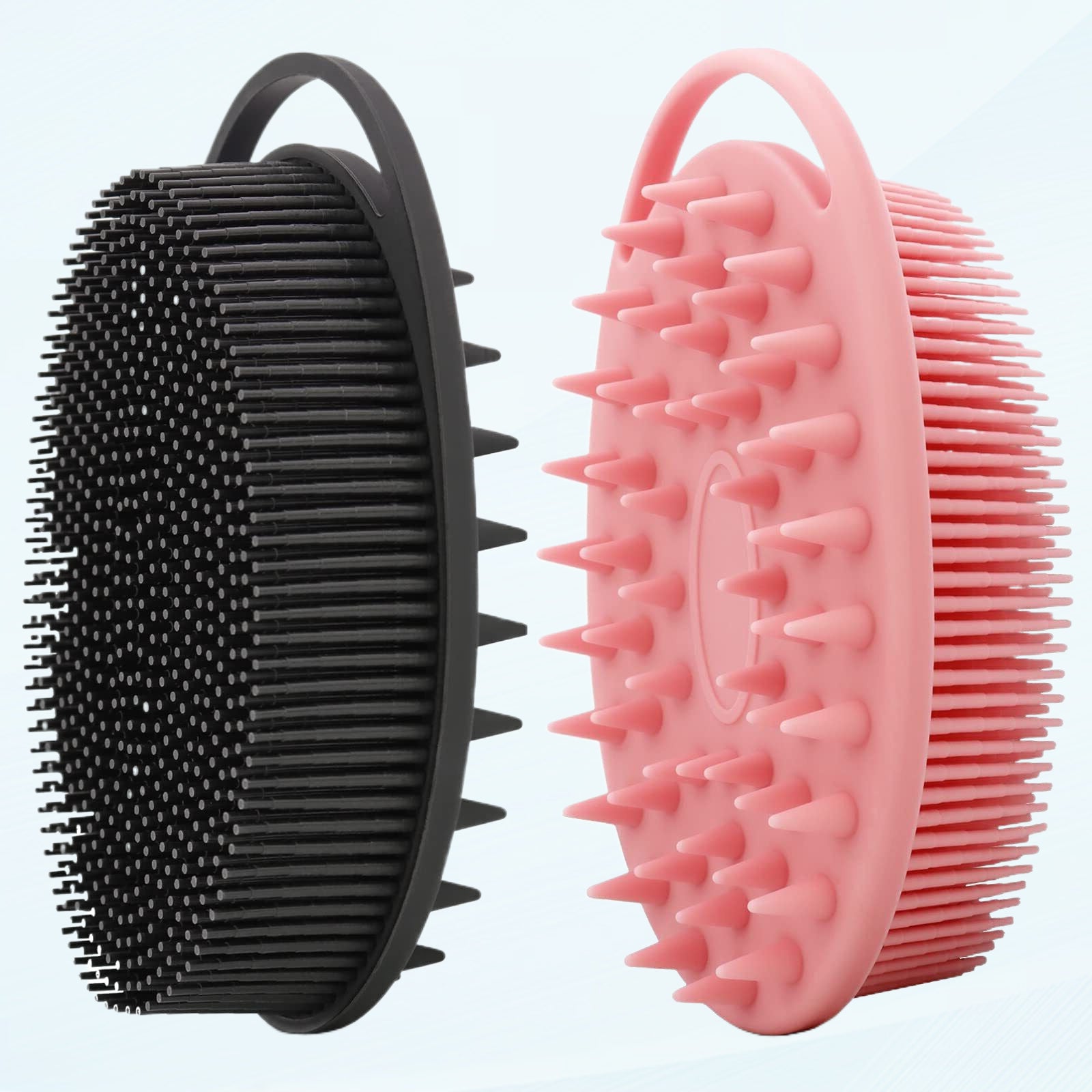 2-Pack Silicone Body Scrub, Silicone Double Sided Loofah Body Brush ...