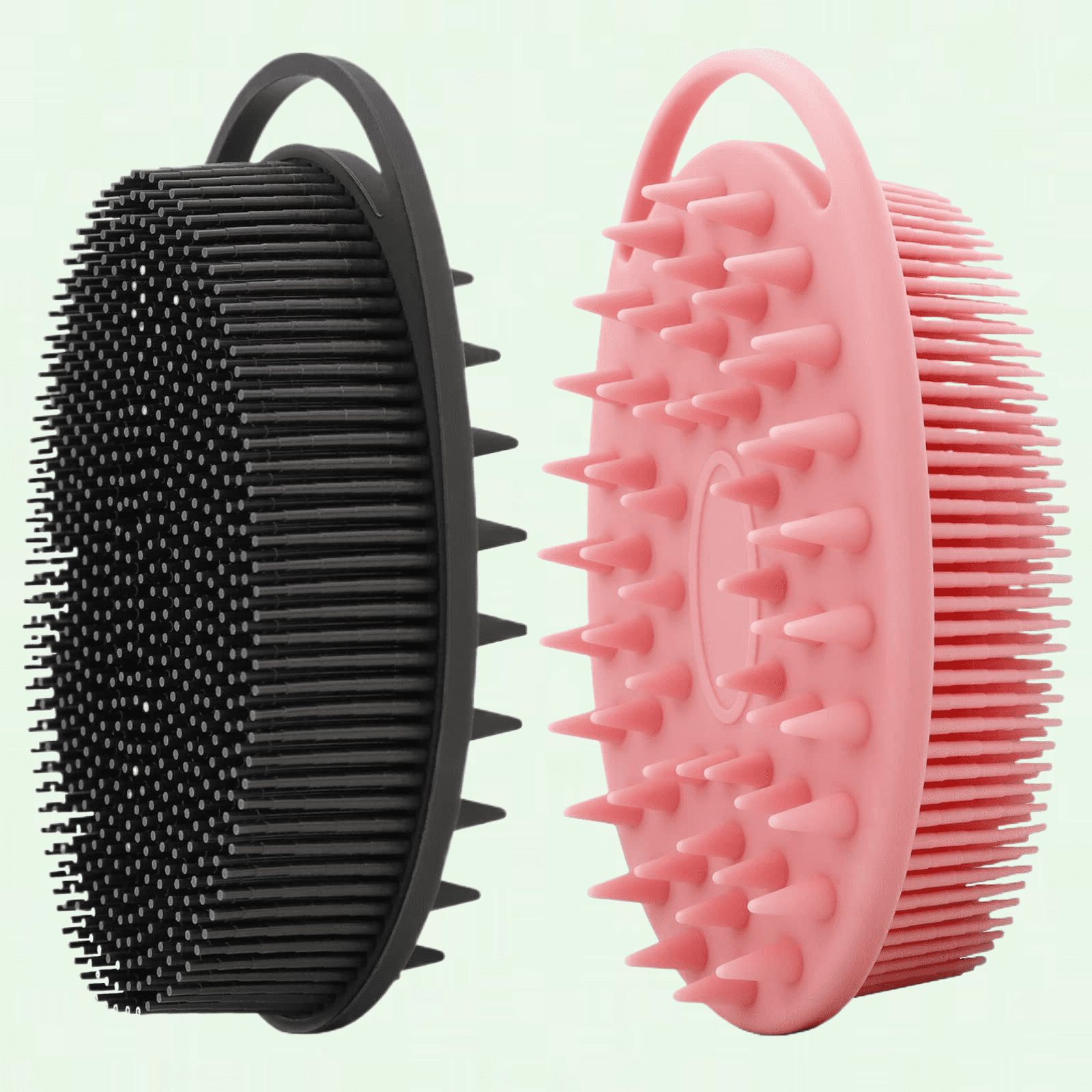 2-Pack Silicone Body Scrubber, Double-Sided Loofah Brush, Shower Scrub ...