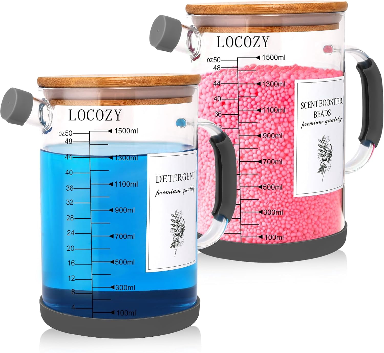 2 Pack Silicone Bottom Protector Glass Laundry Detergent Dispenser,W ...