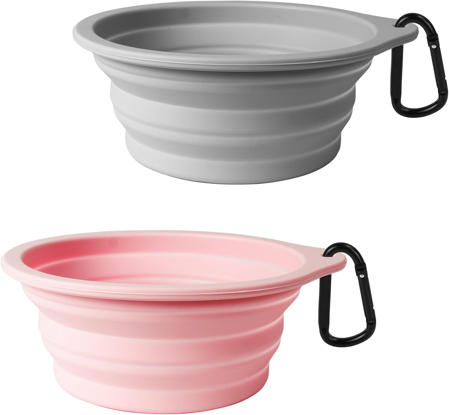 2-Pack Silicone Collapsible Dog Bowls, BPA Free Dishwasher Safe ...