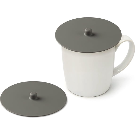 2 Pack Silicone Cup Cover Lids, 4.3 Inch Mug Covers, Reusable Silicone ...