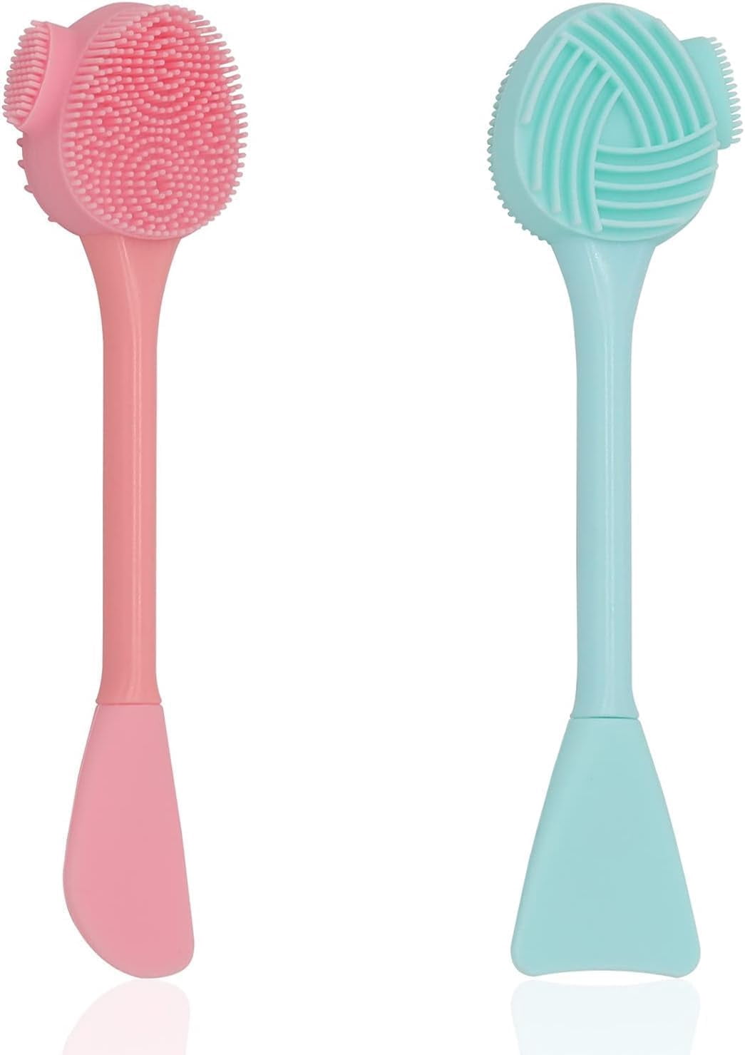 2 Pack Silicone Face Scrubber, 4 in 1 Facial Cleansing Brush, Handheld ...