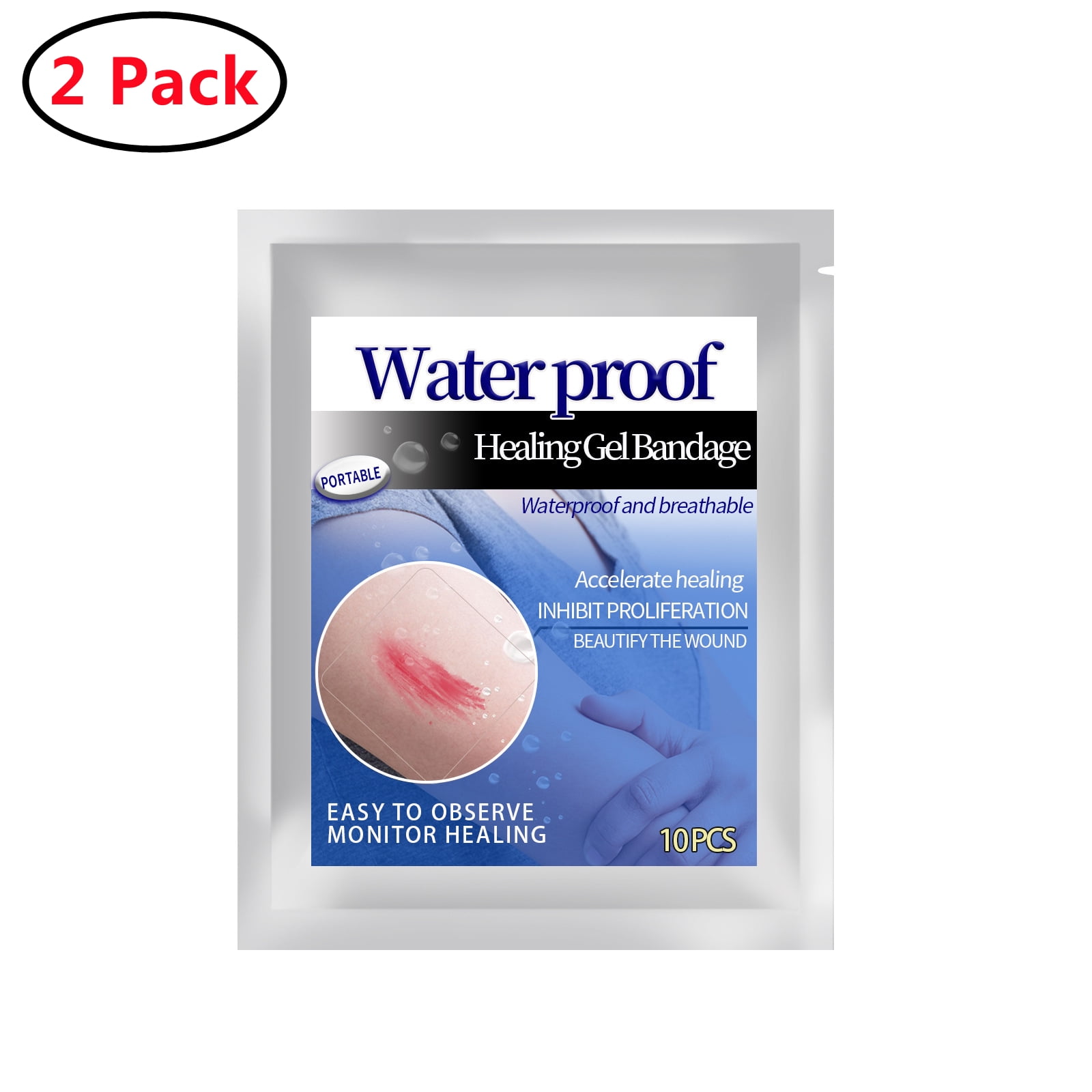 2 Pack Silicone Foam Dressing, 2'' x 2''Sacrum Wounds, Waterproof Wound ...
