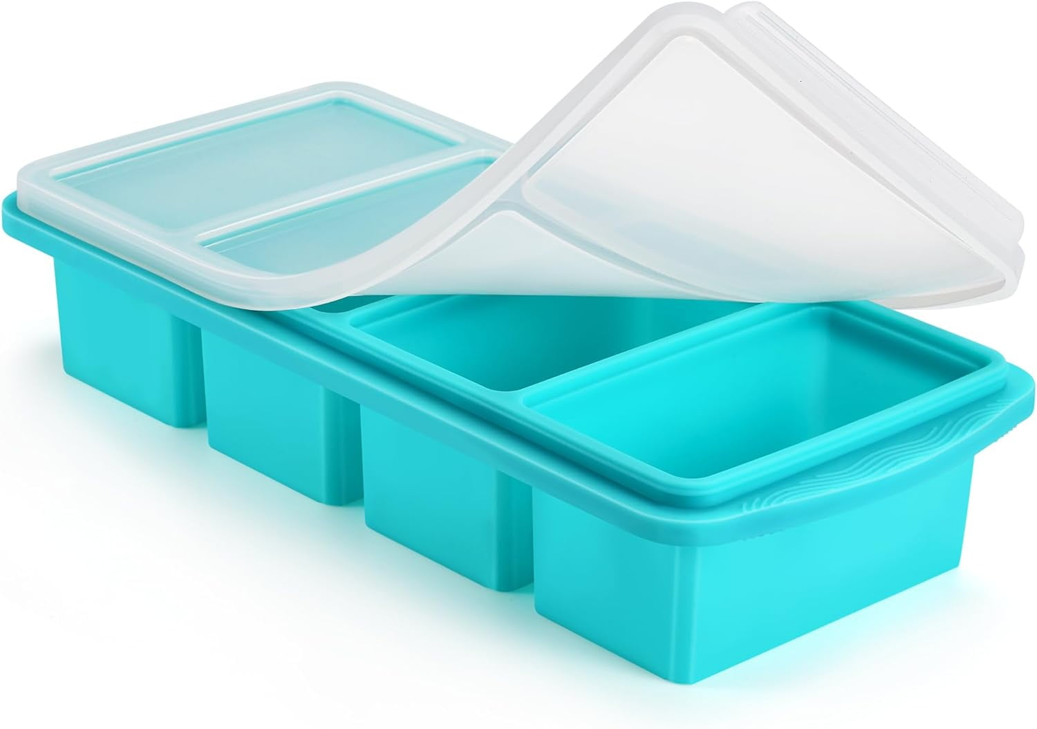 2-Pack Silicone Freezer Tray with Lid - 1 Cup Silicone Food Freezer ...