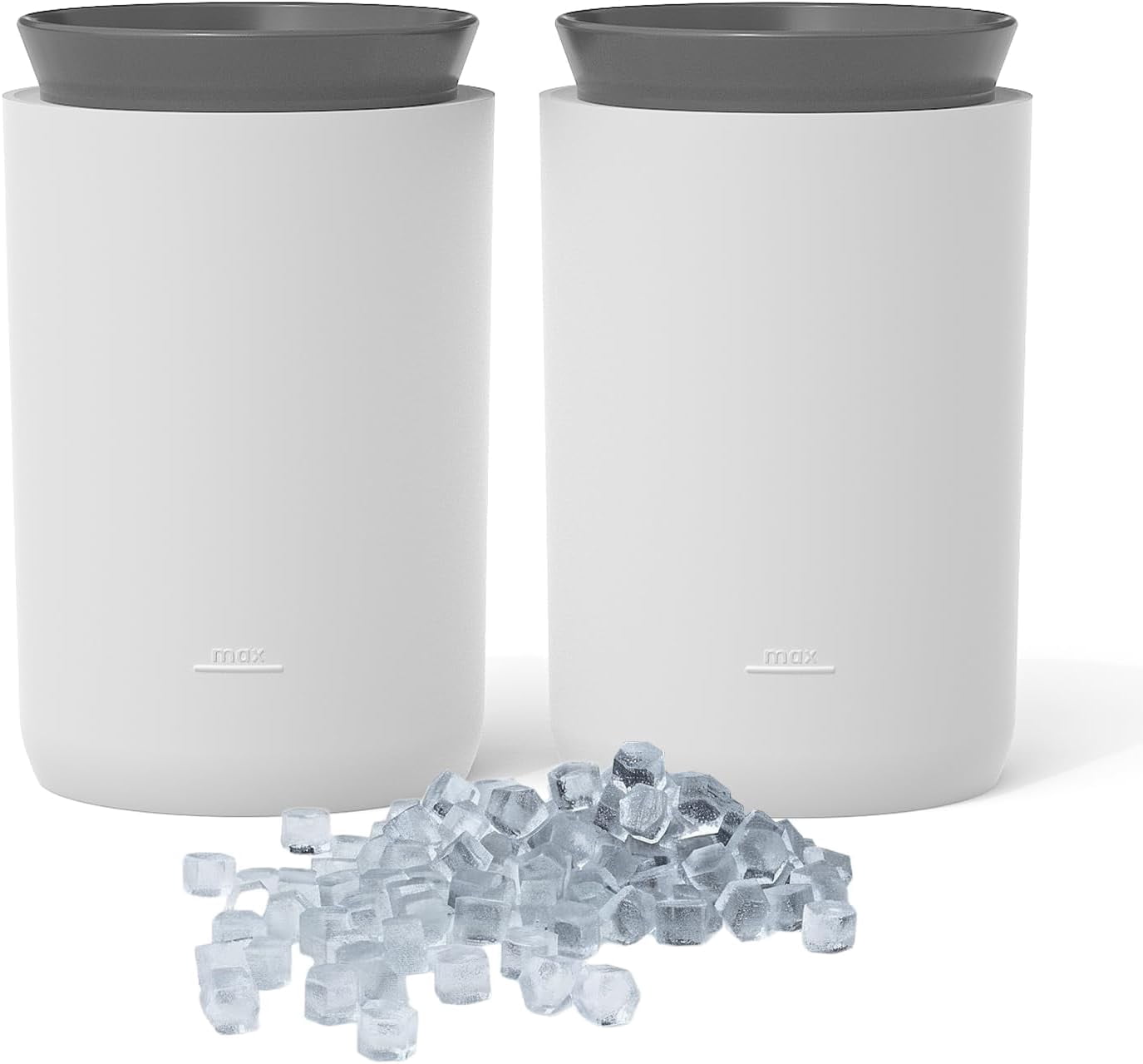 2 Pack Silicone Hexagon Mini Ice Cube Maker Cup with Lid, Portable ...