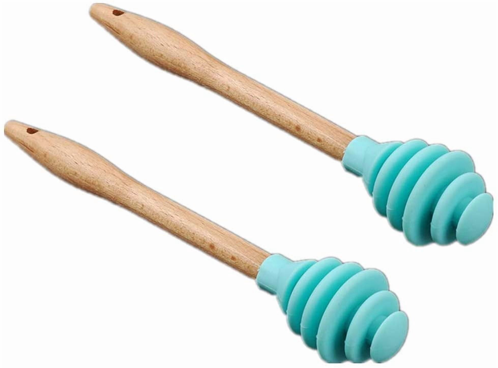 2 Pack Silicone Honey Dipper Spoon Drizzle Stick Honey Mixing Stirrer ...