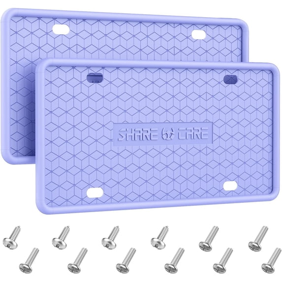 2 Pack Silicone License Plate Frame Front Back License Plate Cover ...