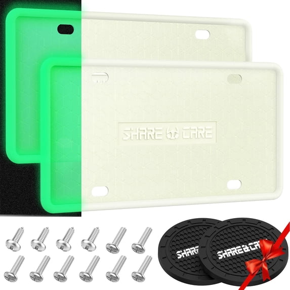2 Pack Silicone License Plate Frame Front Back License Plate Cover ...