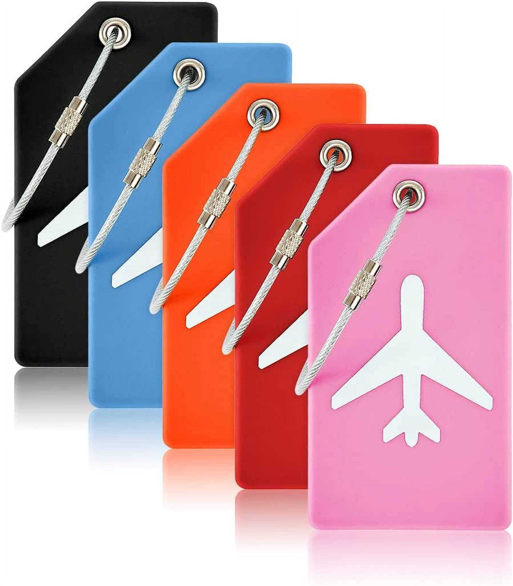 2 Pack Silicone Luggage Tag for Travel, Personalized Suitcase Tags with Name ID Card for ...