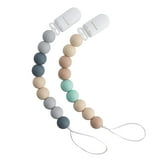 2 Pack Silicone Pacifier Clips, One Piece Design Teething Pacifier ...