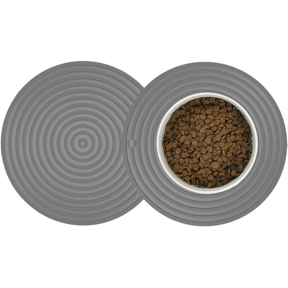 2 Pack Silicone Pet Food Mat, Small Rubber Mat for Dog Bowl, Cat Food ...