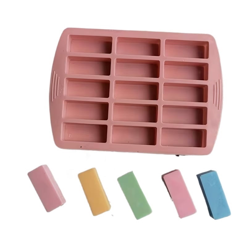 2-Pack Silicone Rectangle Ice Cube and Candy Molds - 15-Cavity for ...