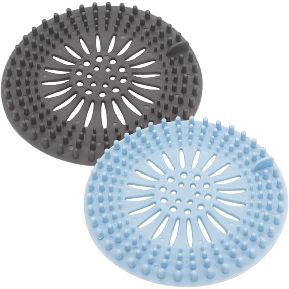 2-Pack Silicone Shower Drain Hair Catcher, Flexible Drain Cover Hair ...