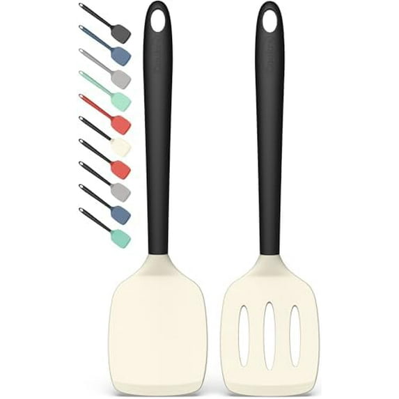 2 Pack Silicone Spatula Set, High Heat Resistant, BPA Free Kitchen ...