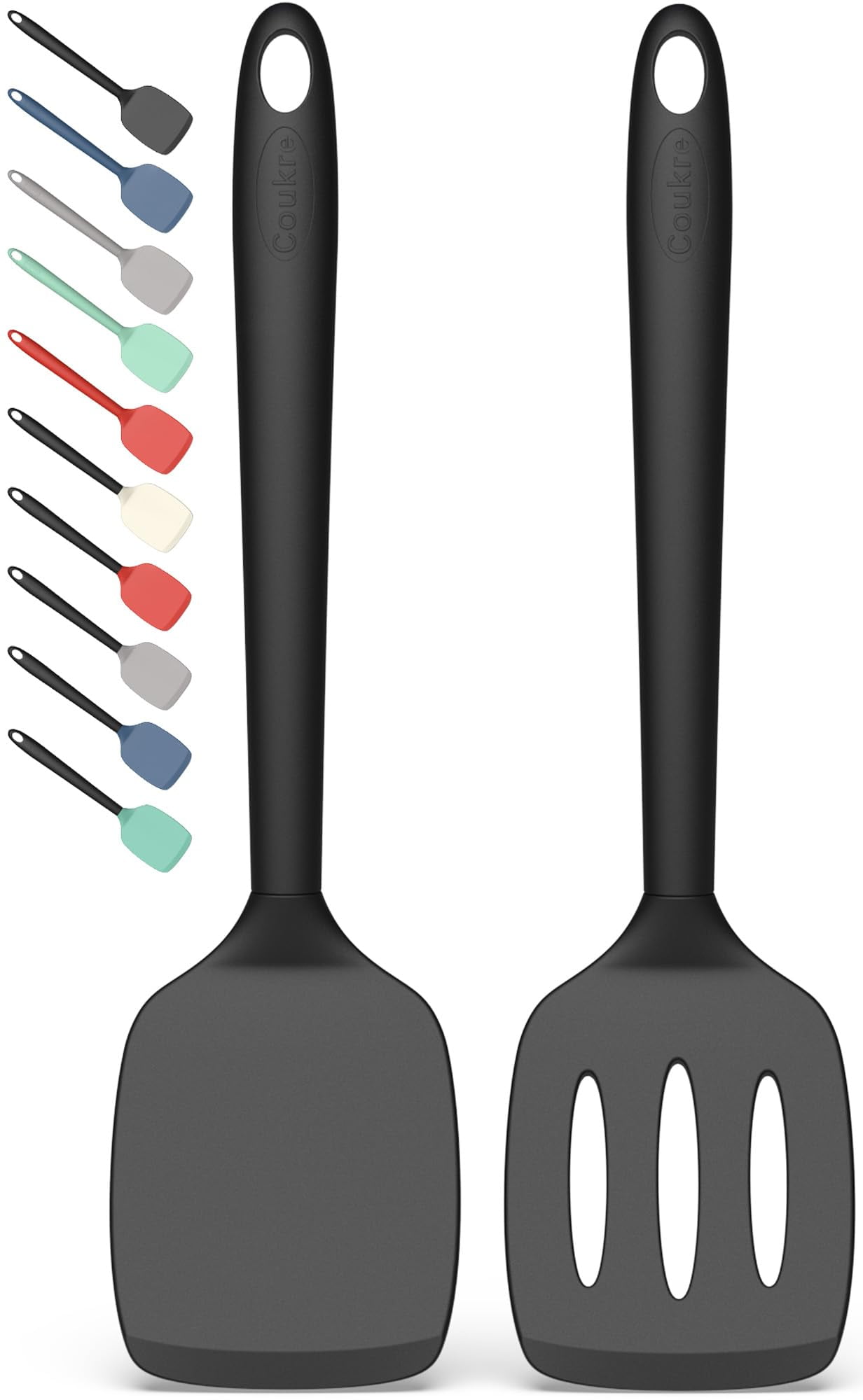 2 Pack Silicone Spatula Set, High Heat Resistant, BPA Free Kitchen ...
