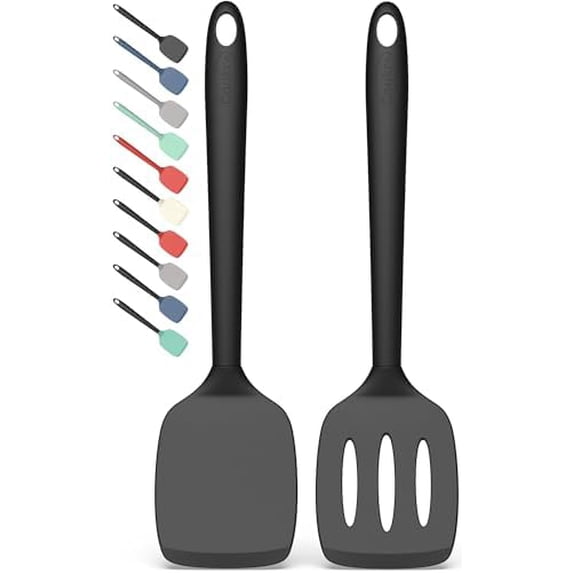 2 Pack Silicone Spatula Set, High Heat Resistant, BPA Free Kitchen ...