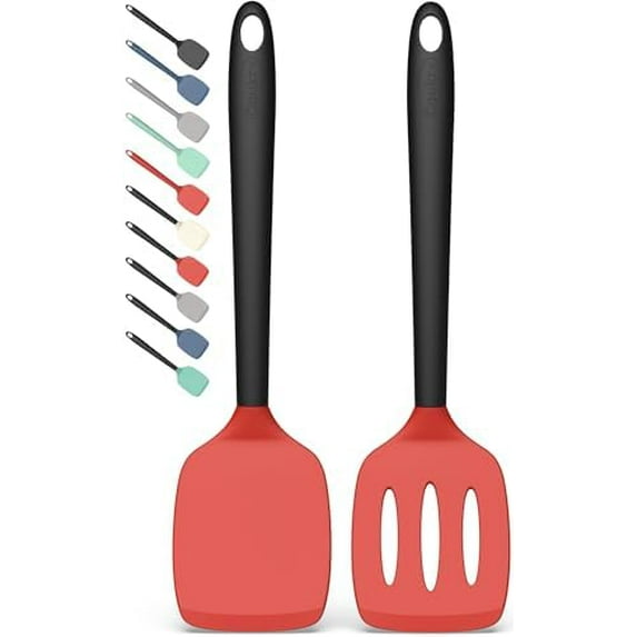 2 Pack Silicone Spatula Set, High Heat Resistant, BPA Free Kitchen ...
