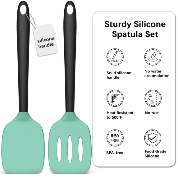 2 Pack Silicone Spatula Set High Heat Resistant BPA Free Kitchen ...