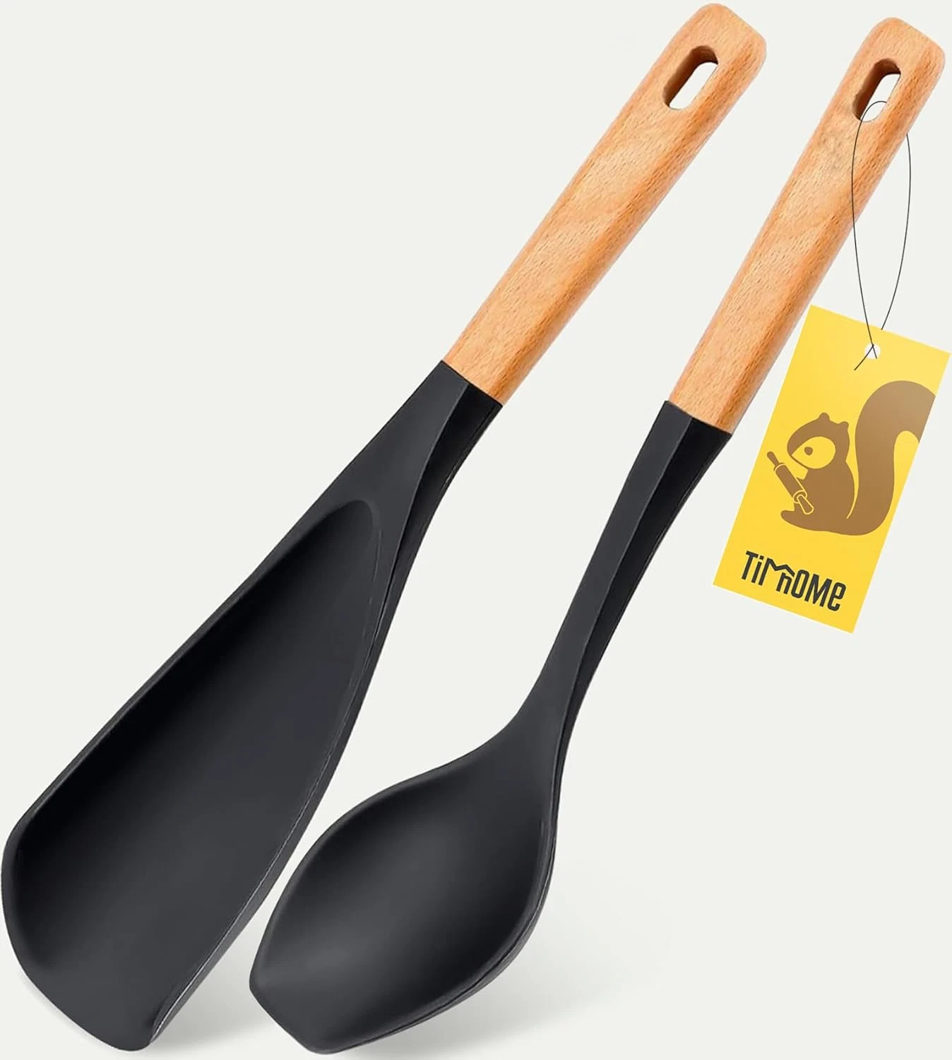 2-Pack Silicone Spatula Spoons For Nonstick Cookware Cooking & Serving ...