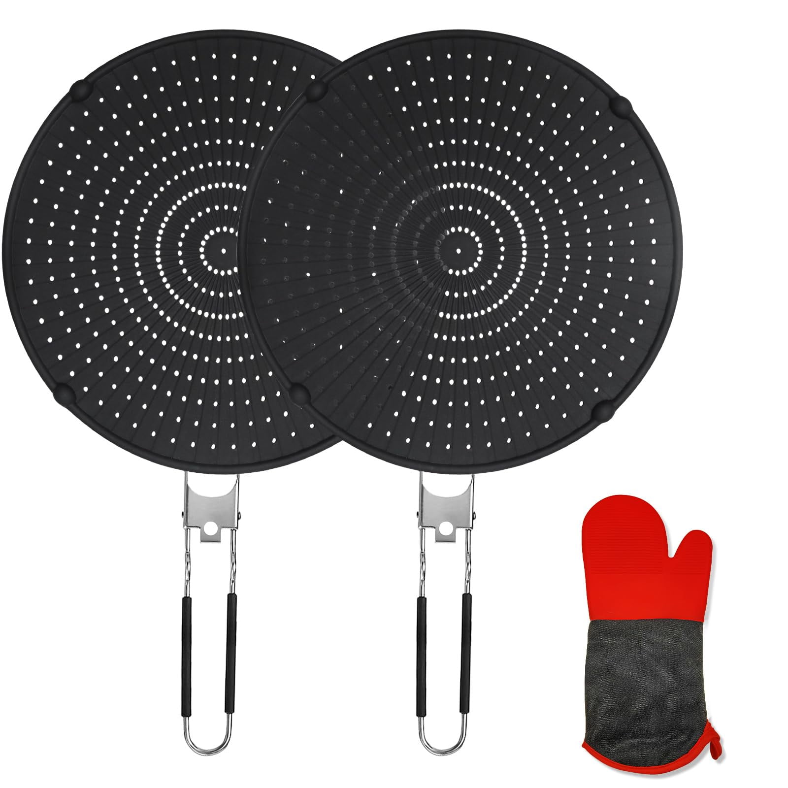 Walmart 2 Pack 13" Silicone Splatter Screen for Frying Pan, Foldable ...