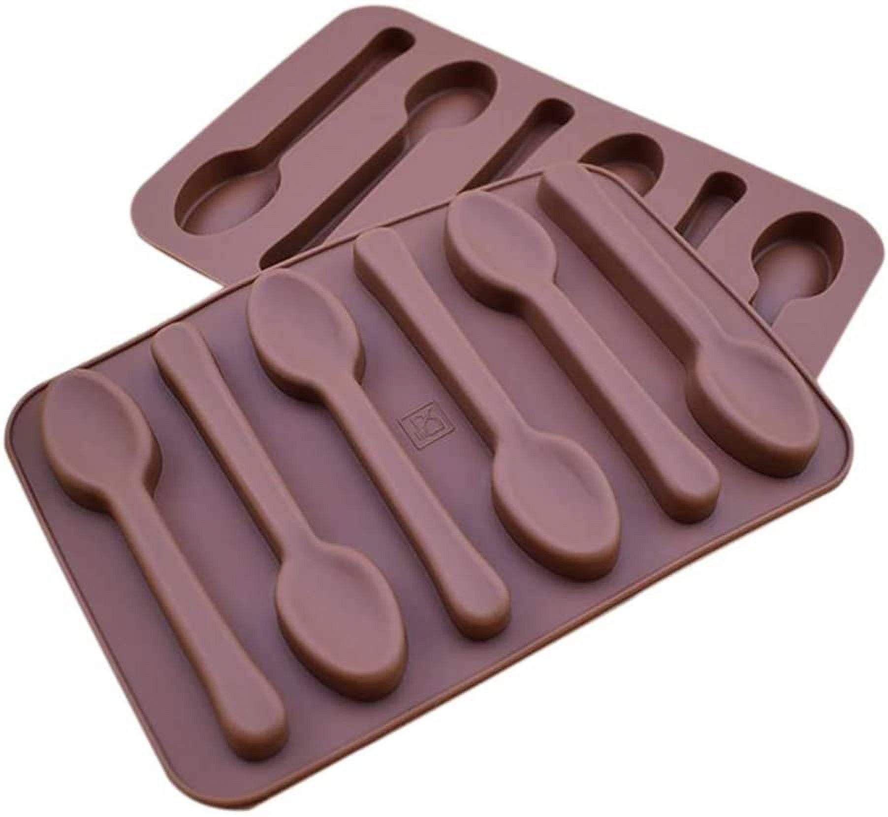 2 Pack Silicone Spoon Chocolate Molds 6 Cavities Candy Making Molds DIY ...
